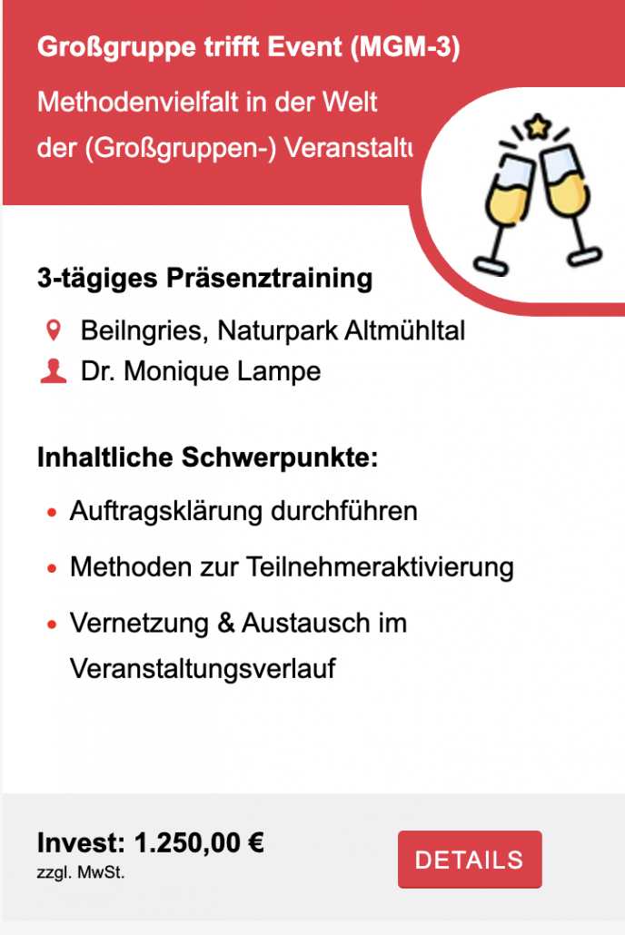 MODERATIO GroßgruppenModeratorIn (MGM) - MODERATIO